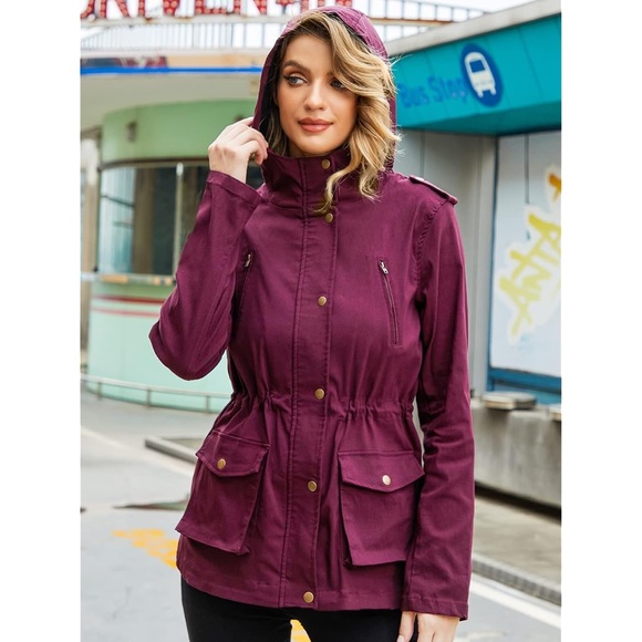 Eden Society | Jackets & Coats | Eden Society Holly Contrast Hood Cargo Jacket Dark Purple ...